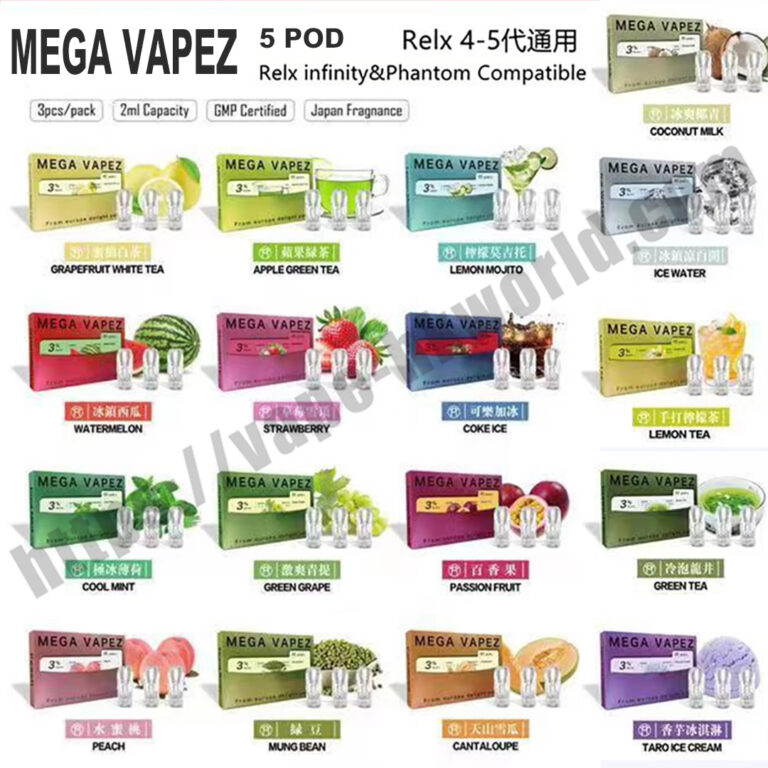 Mega VapeZ 5代煙彈（relx 4/5代通用款）冰涼口感 (煙彈x3) | 電子煙|煙彈|港煙|悅刻 |vape|relx|vape ...