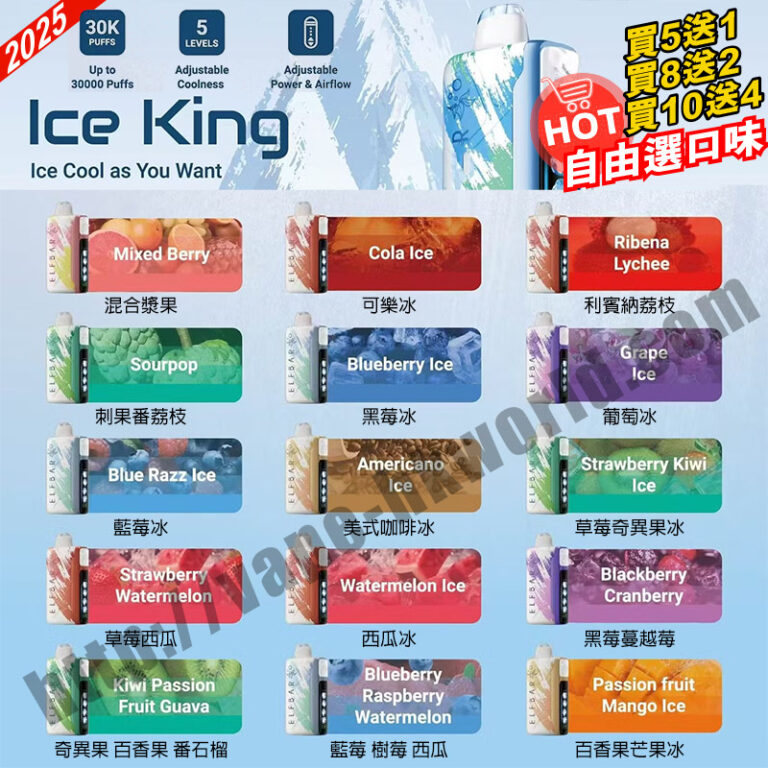 一次性電子煙優惠：2025 ELF BAR ICE King GR5000 Vape 電子煙
